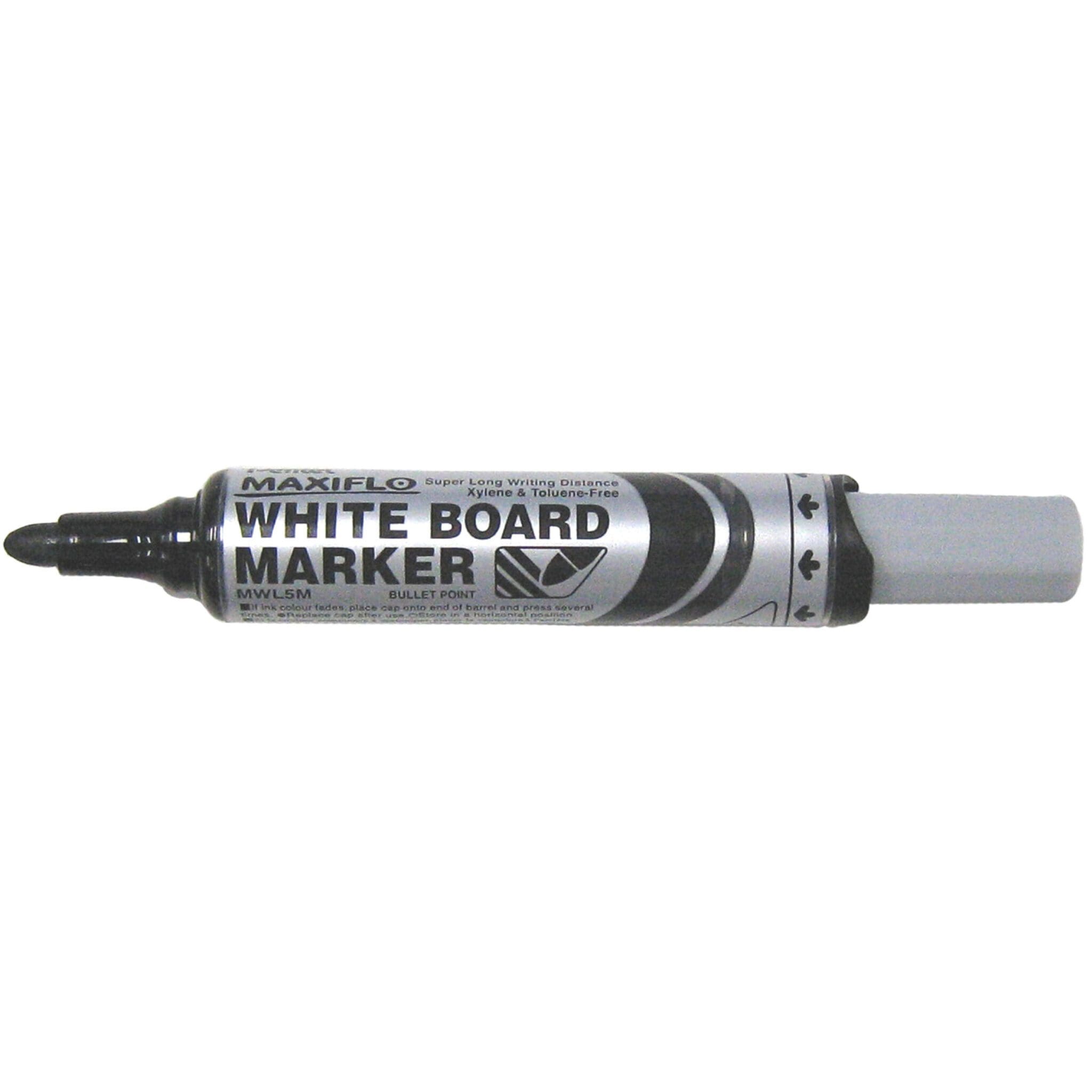 Pentel Maxiflo Whiteboard Marker Bullet 2.1mm, Black (12 Pack) - Kiwi ...