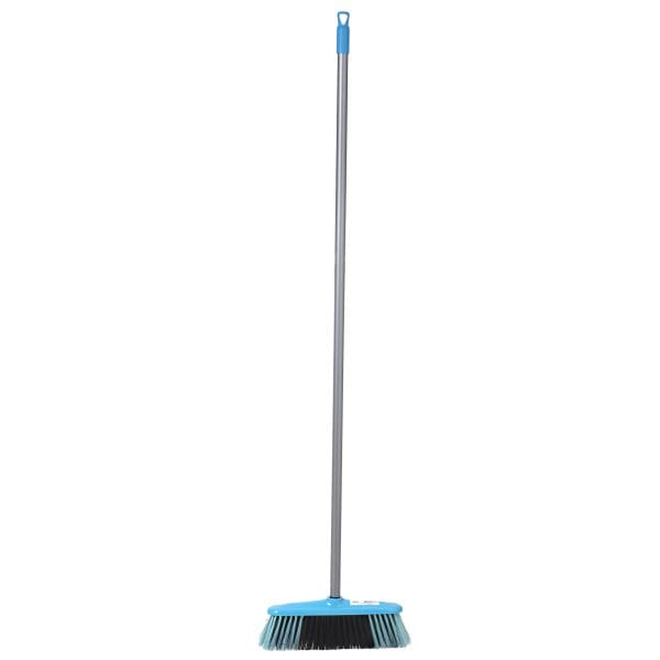 CLEANLINK Indoor Broom With Metal Handle - Blue - Kiwi Hygiene Supplies