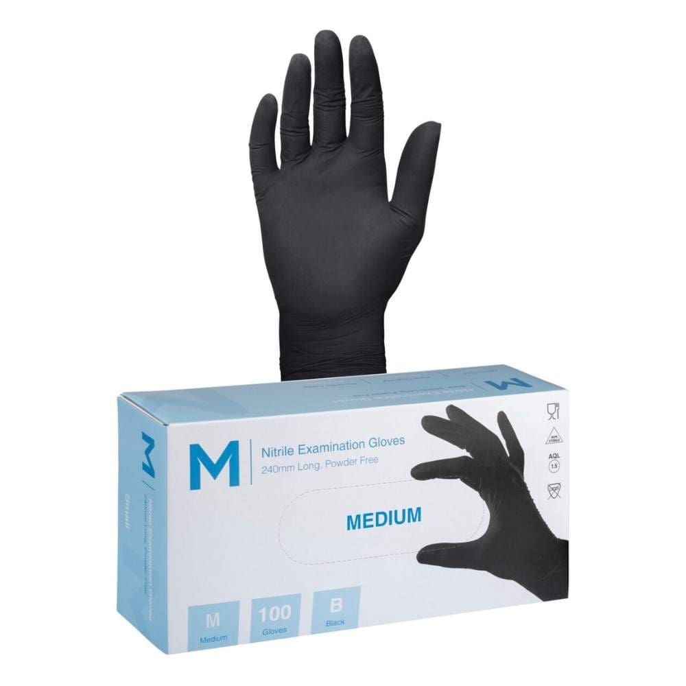 Black Nitrile Examination Gloves Powder Free - Carton - Kiwi Hygiene ...