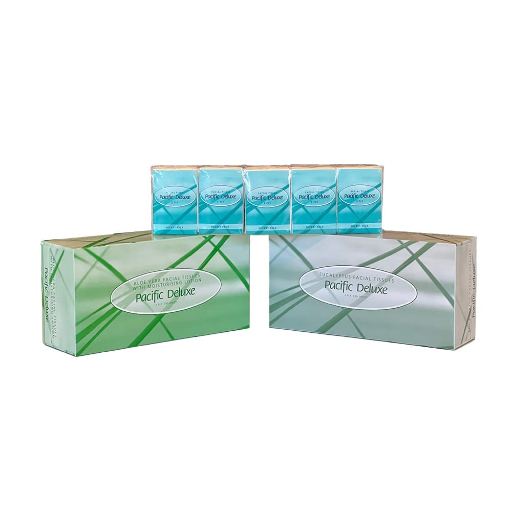Pacific Deluxe Eucalyptus 2 Ply Facial Tissues - Carton of 48 - Kiwi ...