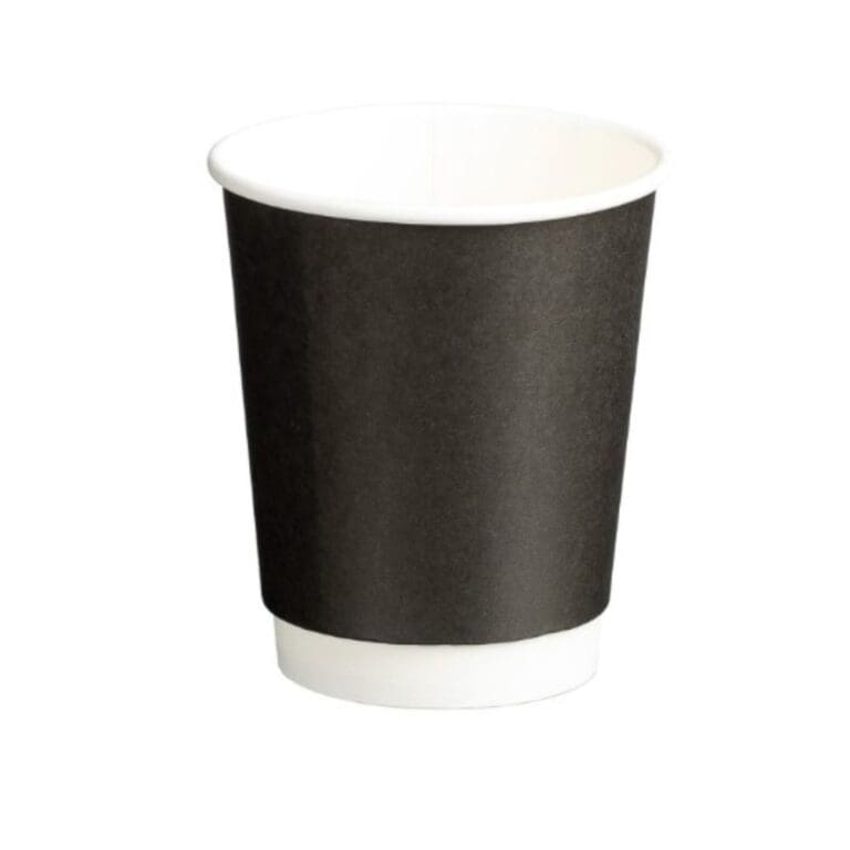 Double Wall Universal PE Paper Cups 280ml 90mm Black - Carton of 500 ...